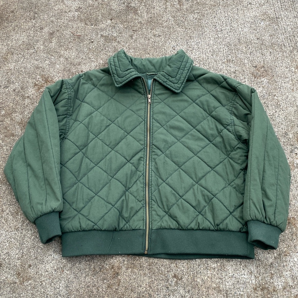Wild Fable Army Green Quilted Bomber Jacket - Gem